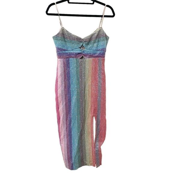SAYLOR | Dresses | Saylorrainbow Sequin Cocktail Midi Dress Nwt Sz Sm ...